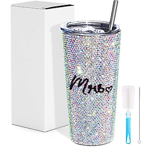 Bling Diamond Mrs Tumble Cup Bridal Insulated Tumbler with Reusable Straw Bride Miss to Gift Maid of Honor for Bridal Shower Engagement Gift Bachelorette Party(AB Color, Stylish Style)