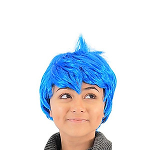Joy Inside Out Blue Costume Wig