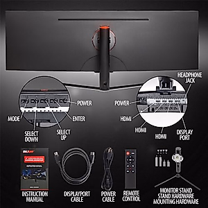 Deco Gear 3-Pack 49" Curved Ultrawide E-LED Gaming Monitor, 32:9 Aspect Ratio, Immersive 3840x1080 Resolution, 144Hz Refresh Rate, 3000:1 Contrast Ratio (DGVIEW490)