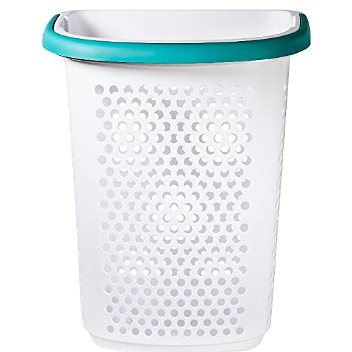 CR-FUSE Bushel Home Logic Rolling Hamper with Pop-Up Handle, White