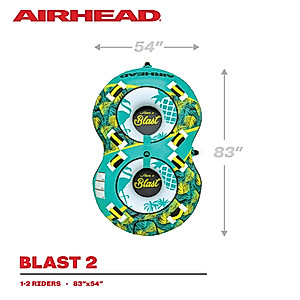 AIRHEAD Blast | 2 Rider Towable Tube for Boating with Dual Tow Points
