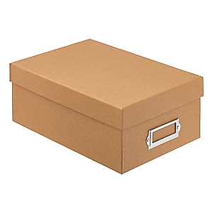 Kraft Memory Box by Simply Tidy - Store and Organize Photos, Keepsakes, DVD and CDs, Acid Free - Bulk 12 Pack