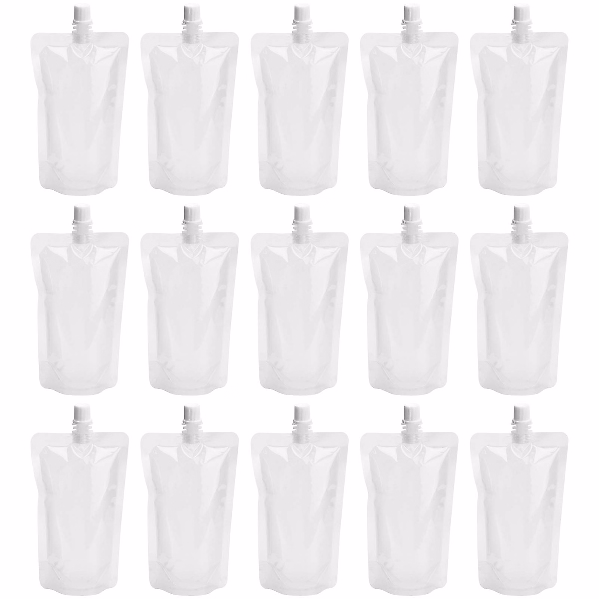 50pcs Plastic Pouch 8.8 Oz Drinks Flasks Disposable Drink Container Take out Beverage Juice Bags Reclosable for Travel Outdoor