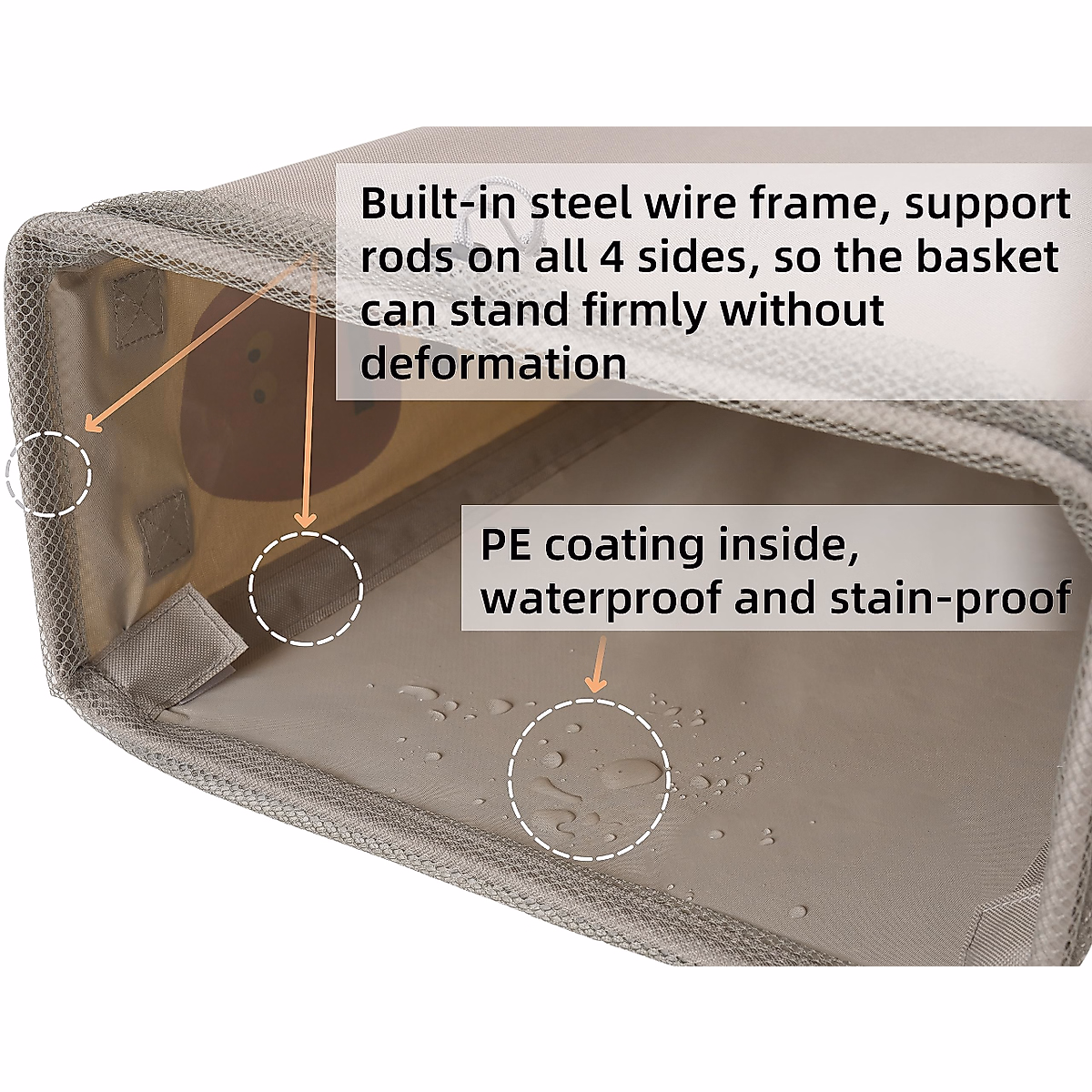 ECOWAN LIVING Laundry Basket with Wheels, Narrow Thin Tall Rolling Collapsible Foldable Laundry Hamper, Waterproof Corner Dirty Clothes Laundry Bin, Handle on Both Side, 48L (Slim/13Gal, Black)