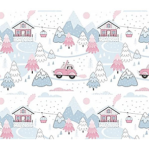 Stesha Party Ski Holiday Winter Gift Wrapping Paper - Folded Flat 30 x 20 Inch (3 Sheets)