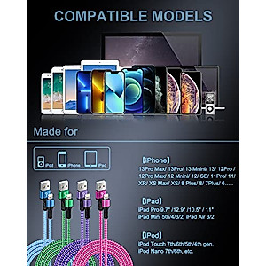 iPhone Charger Cord, [3FT-4Pack] Nylon Braided USB to Lightning Cable, [MFi Certified] Apple Fast Charging Syncing Cord Compatible with iPhone 14/13/13 Pro/13 Mini/12/12 Pro Max/11/11 Pro/8 Plus/8/XR
