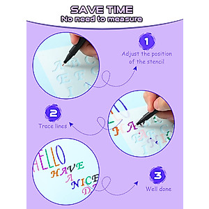 30 Pieces Letter Stencils for Painting 4 x 7 Inch Alphabet Journal Stencils Reusable Plastic Letter and Numbers Stencils Font Templates for Journal Notebook, Diary, Scrapbook Decor Supplies