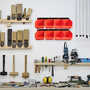 NETWAL 8 Storage Bins, Wall Mount Garage Rack, Parts &Tool Organizers and Storage Screws and Bolts