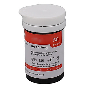 50 Count Accurate Glucose Test Strips for Diabetes Monitoring, PET Material