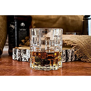 Farielyn-X Crystal Whiskey Glasses, Set of 6 Scotch Glasses, Tumblers for Drinking Bourbon, Scotch, Cocktail, Cognac, Irish Whisky, Large 10oz Premium Crystal Glass Tasting Cups for Men & Wo