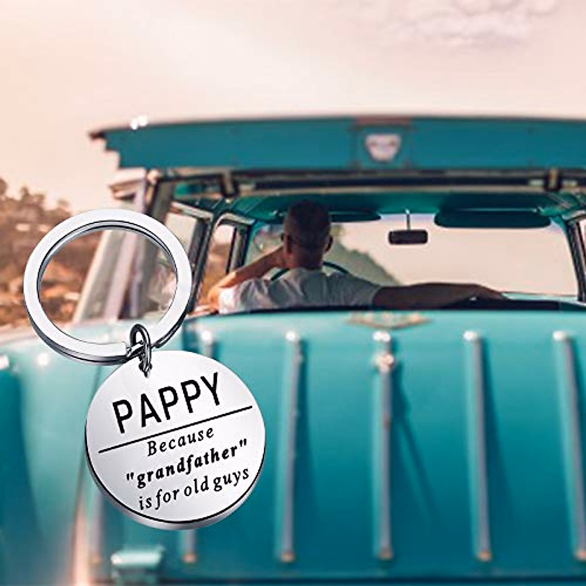 Lywjyb Birdgot Best Pappy Ever Gift Grandpa Gift from Grandson Granddaughter Grandpa Keychain Pappy Gift (PAPPY ky)