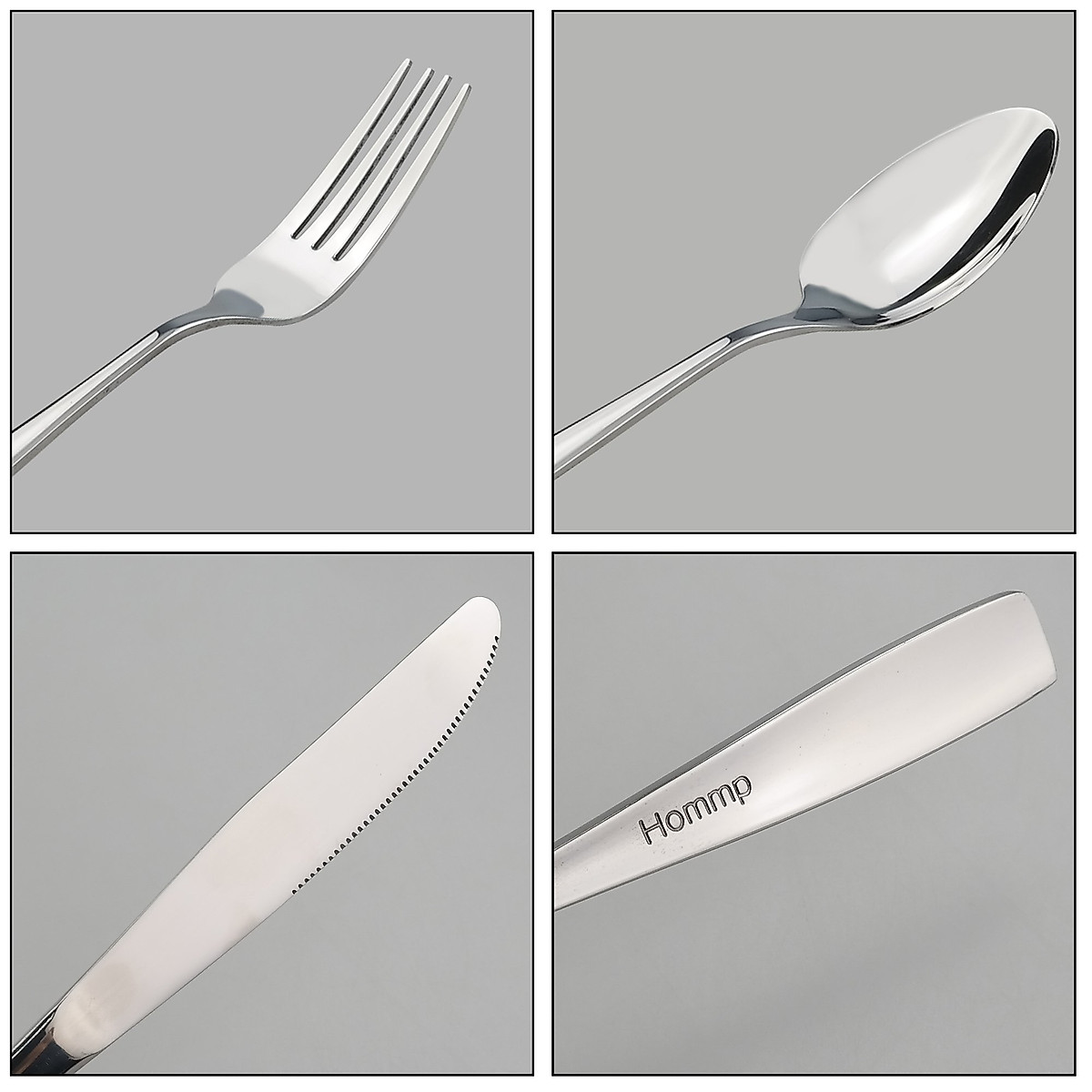 HOMMP 80-Piece Stainless Steel Flatware Set, Service for 16