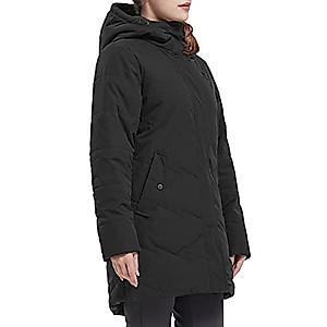 CAMEL CROWN Women's Winter Jacket Hooded Warm Quilted Insulated Puffer Jacket Long Cotton Parka Coat