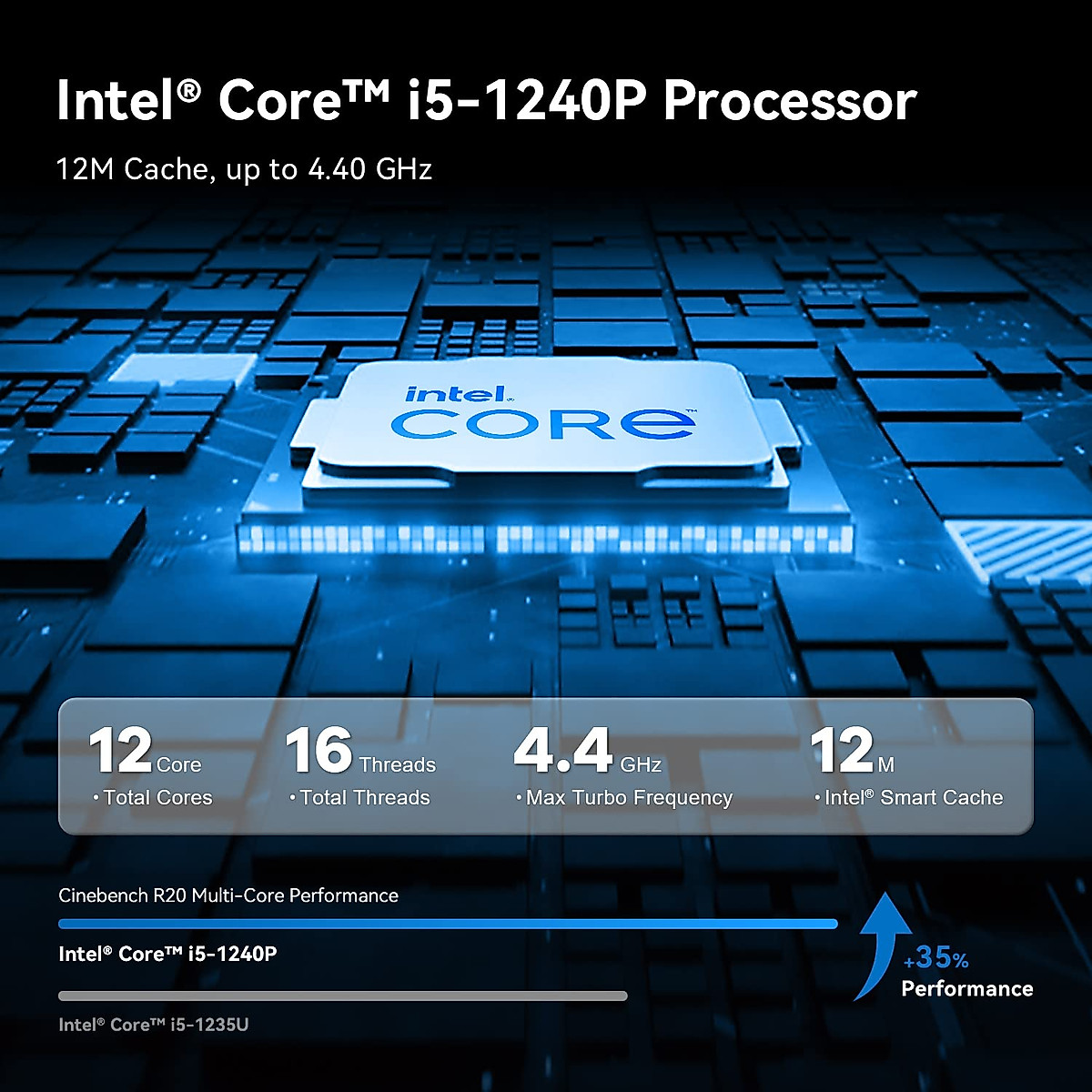 Intel NUC Mini PC NUC12WSHi5 Wall Street Canyon 12th Gen Mini Computer Core i5-1240P(12 cores,up to 4.4G) Business Office PC,HDMI2.0 * 2, Thunderbolt4*2,Wifi6,BT5.2