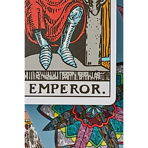 Witchy Cauldron Pentacle Velvet Tarot Bag, Black Cloth Purse 8" 5" Embroidery Pentagram (Cloth+Deck)