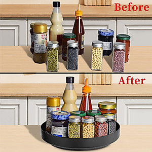 Lazy Susan Turntable Organizer,11 inch Rotating Spice Rack Metal Lazy Susan for Bathroom Refrigerator Table Storage Pantry Kitchen Countertop