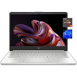 HP Notebook Laptop for Student and Business, 14" HD Screen, AMD Ryzen 3 3250U Processor, 16GB RAM, 256GB SSD, Webcam, Bluetooth, HDMI, Wi-Fi 5, Windows 11 Home, Natural Silver