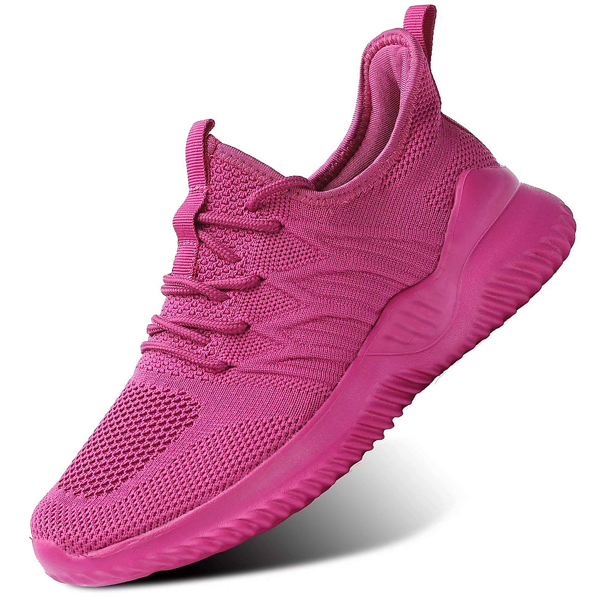 Womens Ladies Walking Running Shoes Slip On Lightweight Casual Tennis Sneakers Girls Kids Zapatos de Mujer Rose