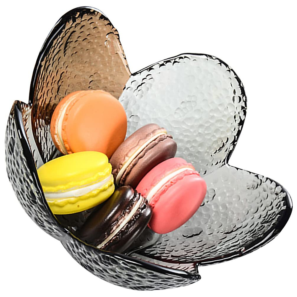 CALLARON Glass Containers Glass Japanese Bowls Flower Shaped Bowl Salad Mixing Bowl Crystal Fruit Candy Snack Bowl Decorative Appetizer Plates for Home Kitchen Tableware Terrarium