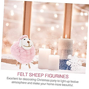 Abaodam Little Sheep Ornament Plushie Mini Dolls Desktop Fluffy Sheep Mini Sheep Statue Xmas Sheep Ornament Desktop Sheep Doll Felt Sheep Doll Crafts Christmas Sheep Decoration