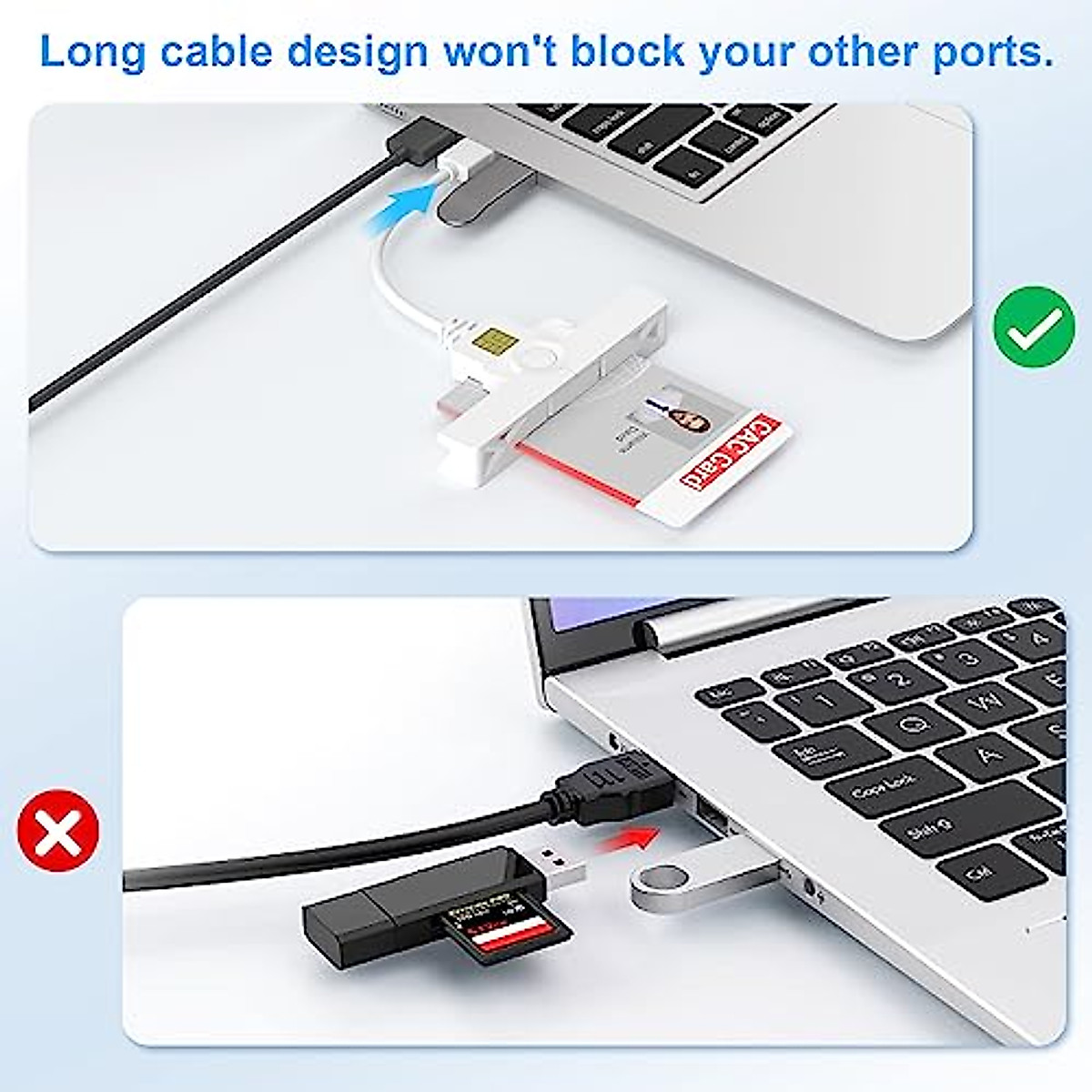 CAC EMV Chip Reader Writer, USB DOD Military USB Common Access CAC Smart Card Reader and PIV/ID CAC Card Reader, Credit Card Chip Reader Compatible with Windows 7/8/10/11, Mac OS 10.11 and Linux9