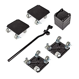 Heavy Duty Furniture Lifter with 4 Sliders for Easy and Safe Moving Kit, Rubber Wheels w Brake 360° Rotatable Appliance Mover Dolly, Table Corner Fixing, Max Up for 1100LBS/500KG (5-Square)