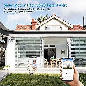 JouSecu 1080P 8CH Wired Home Security Camera System HD 5-in-1 Video DVR Recorder with 4X HD 2MP Weatherproof CCTV Cameras, Motion Alert, Remote Access