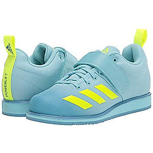 adidas Women's Powerlift 4 Cross Trainer, Hazy Sky/Solar Yellow/Hazy Blue, 9.5