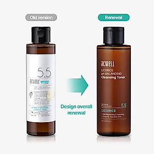 ACWELL Licorice pH Balancing Korean Toner for Cleansing 5.07 fl.oz. - Alcohol-Free PH5.5 Hydrating Facial Astringent - Skin Clarifying & Hydration Boosting Toner