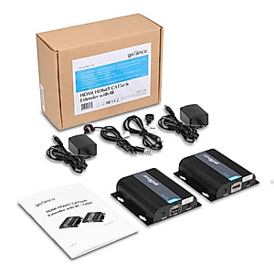 gofanco HDMI Extender Over IP Ethernet Balun - 1080p, Up to 394ft (120m), 1 to Many Over Gigabit Switch or 1 to 1 Extender Over CAT5e/6/7, Network LAN, IR Extension, HDMI Over IP (HDbitTv2)