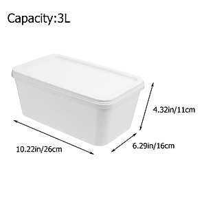 MAGICLULU 3pcs Ice Cream Box Ice Cream Holder Dessert Storage Tubs Ice Cream Accessories Fruit Containers with Lids Containers for Fruit Soup Freezer Organizer White Household Pp