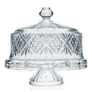 Godinger Dublin Crystal Cake Plate with Dome Cover