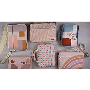 DIVERSEBEE Large Bible Cover with Handles and Shoulder Strap, Bible Carrying Case for Women, Bible Tote Bag, Bible Book Cover, Bible Accessories, Christian Gift (Geometric)