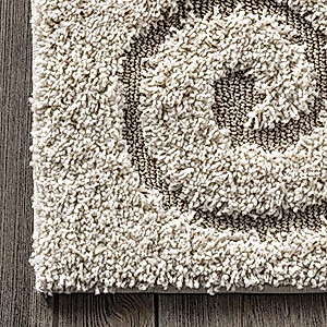 nuLOOM Maisha Contemporary Shag Area Rug, 7x9, Cream