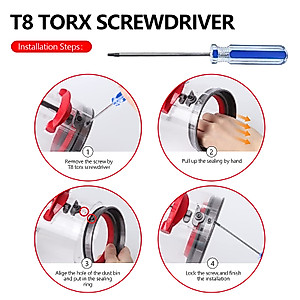 Jaswqaz Dust Bin Bucket Top Fixed Sealing Ring Replacement Compatible with Dyson V11 V15 SV14 SV15 SV22 Dirt Cup Parts Vacuum Cleaner Accessories