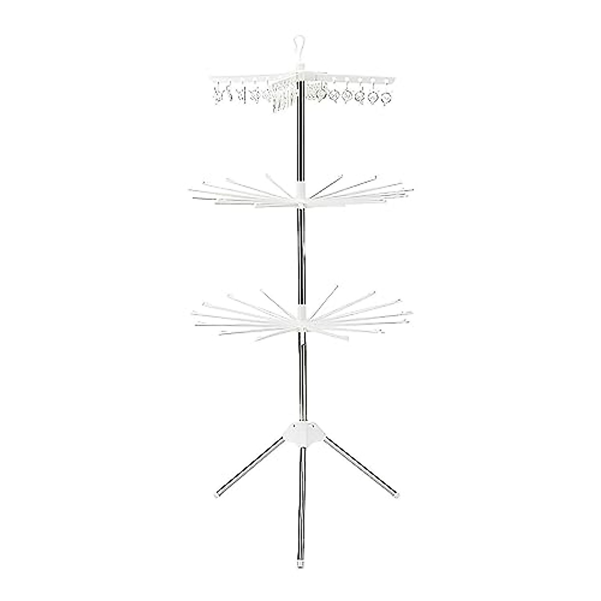 Clothes Drying Rack, Stainless Steel Foldable Drying Rack, Adjustable Laundry Handle Indoor Outdoor Laundry Drying Rack for Towels, Socks, Underwear, Shirts, Shorts, Bibs, Nappies, Kids Clothes