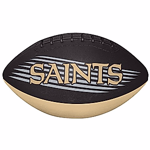 Rawlings NFL Downfield Youth Size Football with 5X HD Grip, New Orleans Saints