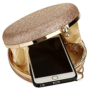 Gets Women Top Handle Handbags Tote Bag Purse Clutch Bag With Chain Circular Ring With Rhinestone