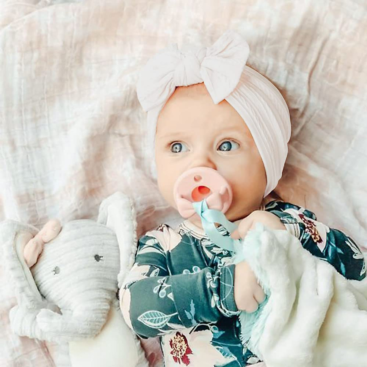 10 PCS Baby Headbands Nylon Hairbands with Bows for Newborn Infant Girl Toddler Kids Handmade Hair Accessories