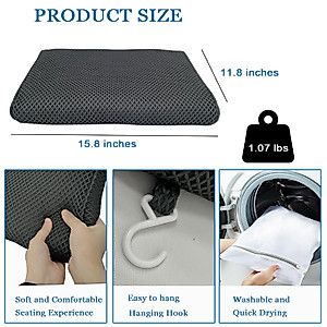REEZEIVI Shower Seat Cushion with Non-Slip Silicone Bottom,Soft 4D Mesh Fabric,Bathtub Chair Pad for Elderly,Quick Drying and Washable Shower Seat Mat, Design for Elderly, Senior, Handicap,Disabled