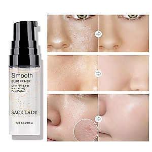 Face Powder Oil Free & Full Coverage Foundation Concealer & Moisturizing Primer & Soft Sponge Waterproof Make Up Set Long Lasting Poreless Makeup 5Pcs