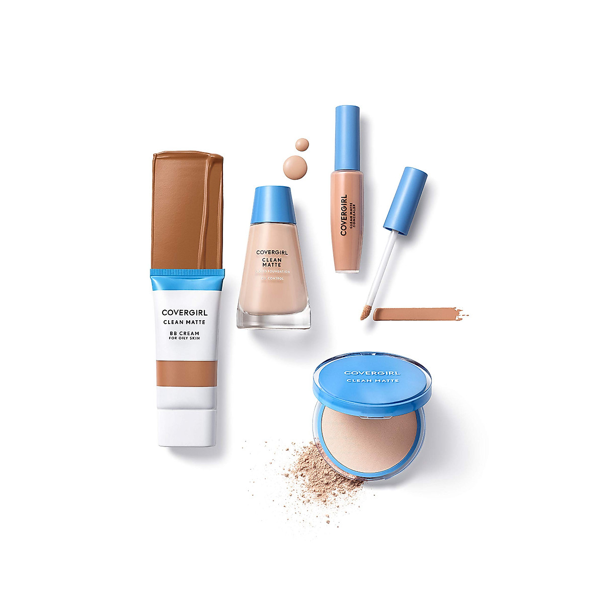 Covergirl Clean Matte Pressed Powder, Classic Ivory, 0.35 Oz, Pack of 2 (Packaging May Vary)