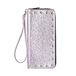 RFID Blocking Leather Wallet for Women,Excellent Women's Pu Leather Phone Credit Card Holder with Removable Wristlet