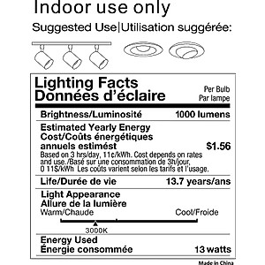 LED 75R111GU10/FL R111 PAR36 Reflector Indoor Flood Light GU10 two prong twist Base 13W replacement 75 Watt Halogen Bulb for track lighting fixture in kitchen studio 1000lm Warm White 3000K Pack of 4