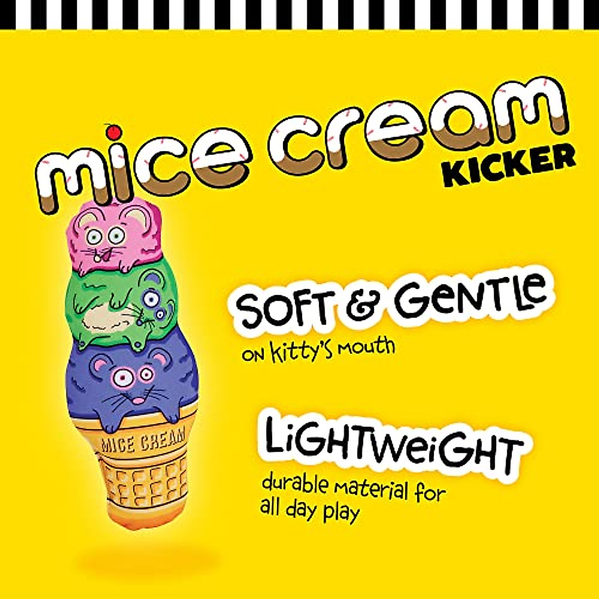 Petmate Fat Cat Kitty Kickz Mice Cream Cone Cat Toy