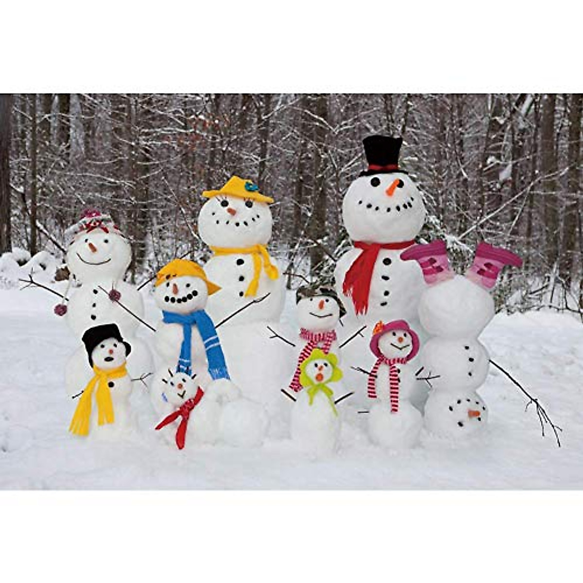 DORCEV 5x3ft Snowman Photography Backdrop for Christmas Party Background Winter Cold Snow Tree Forest Snowman Family Xmas Party Banner Wallpaper Kids Adult Christmas Photo Studio Props