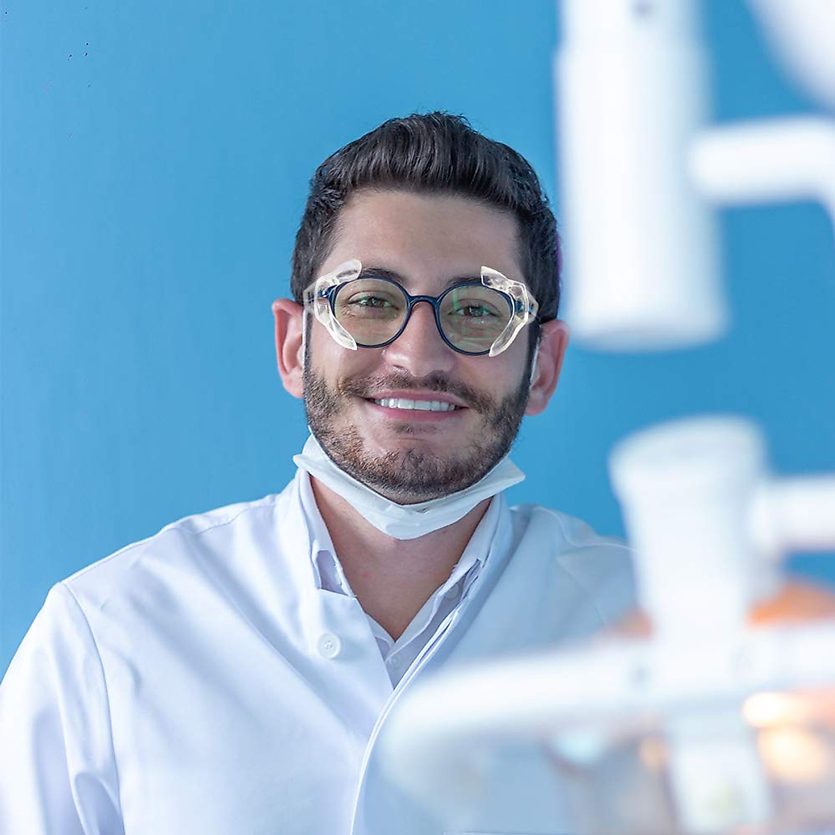 Korty 3 Pairs Eye Glasses Side Shields, Flexible Slip on Side Shields for Safety Glasses Fits Small to Medium