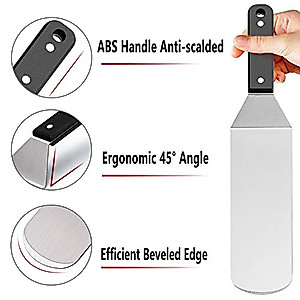 Leonyo 9 PCS Griddle Grill Accessories, Stainless Steel BBQ Metal Spatulas Set, Grilling Tools Kit for Barbecue Flat Top Cast Iron Hamburger Cooking Camping Indoor & Outdoor