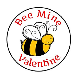 48 pcs Valentine's Day Fancy Bee Mine​​​​​ Stickers Envelope Seals Labels Round Tags, Stamps Sticker for Gift Cards, Envelopes, Boxes for Holiday, Birthday, Christmas