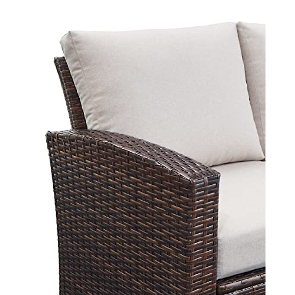Signature Design by Ashley East Brook Outdoor Wicker Loveseat with Table Set, Brown